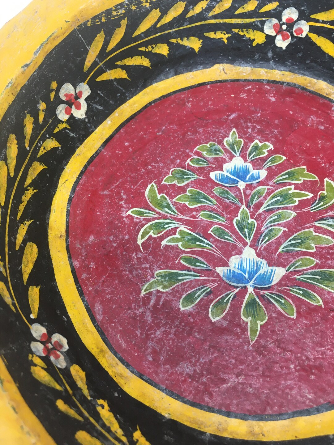 Indian Paper Mâché Painted Bowl - Etsy