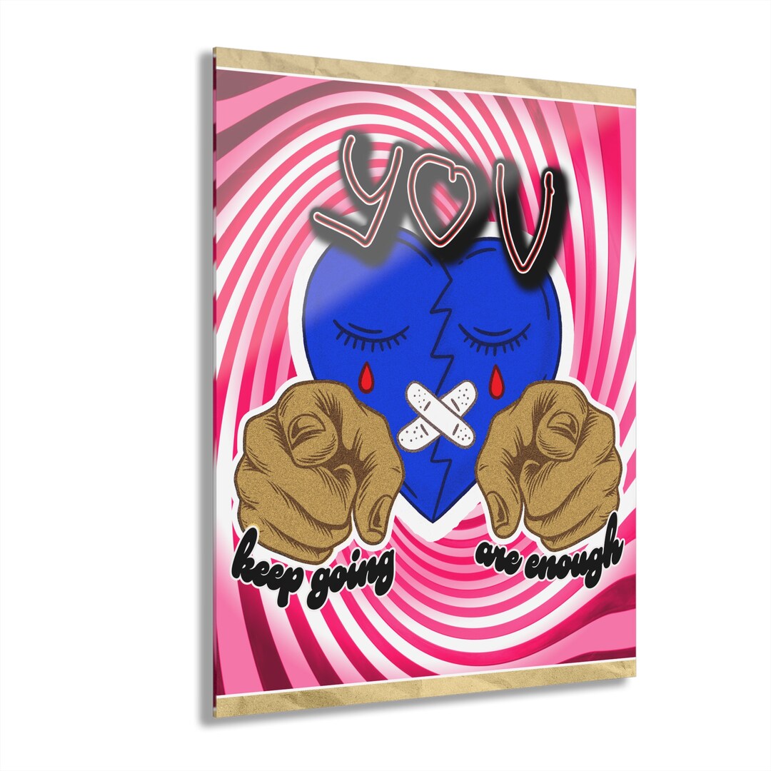 Acrylic Print, Self Love Heart Butterfly Poster Wall Art Gift, Home ...