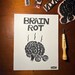 BRAIN Rot , Linocut Print, Lino Print, Block Print, Black and White ...