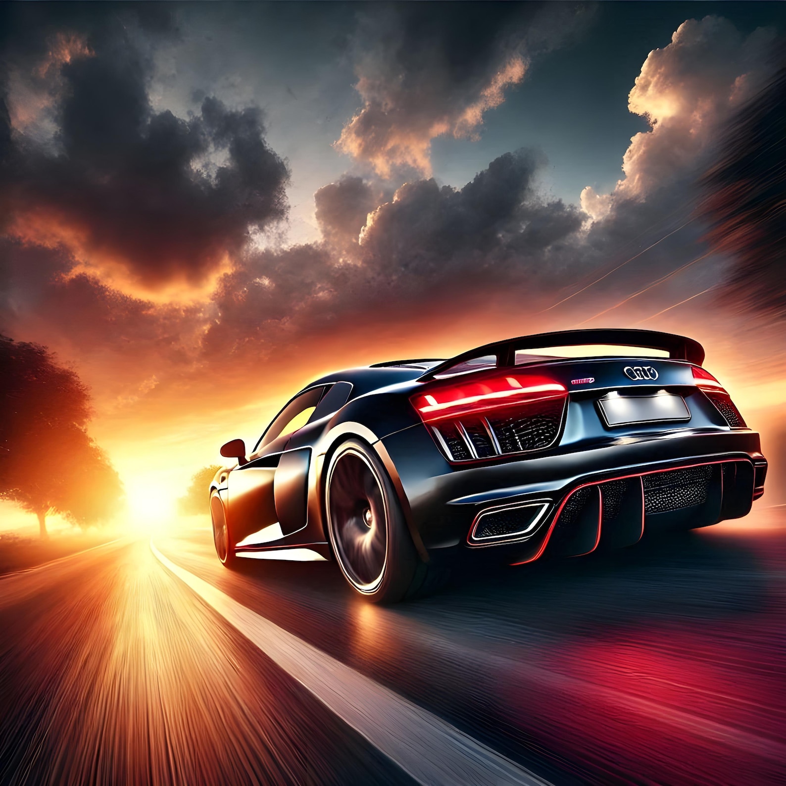 Stunning Audi R8 Supercar Sunset PNG Set – 4 High-quality Images for ...
