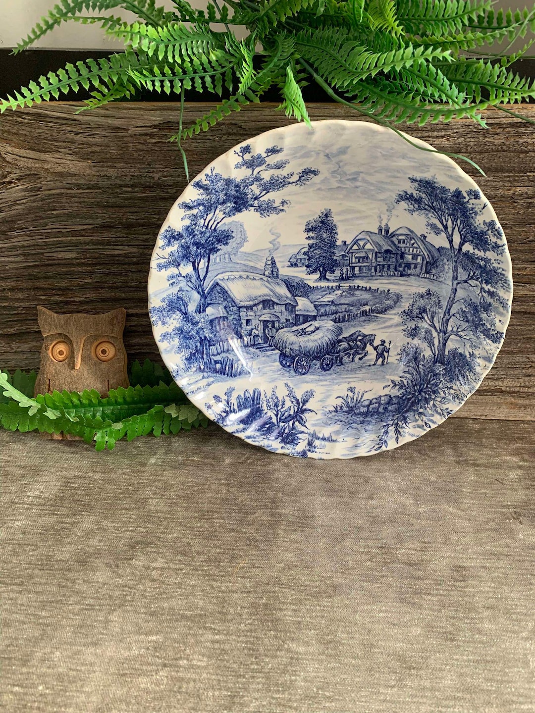 Ridgeway 'hayride' Ironstone Bowl, Blue and White Pattern - Etsy