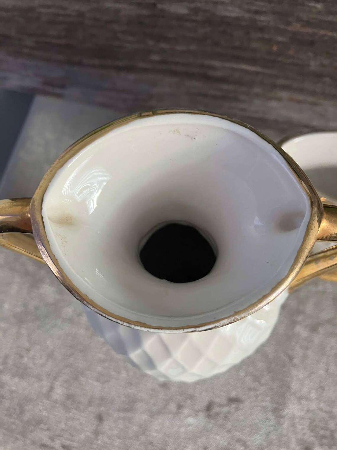 Pair of Hand Decorated Footed Vintage Vases. Floral Design and Gold ...