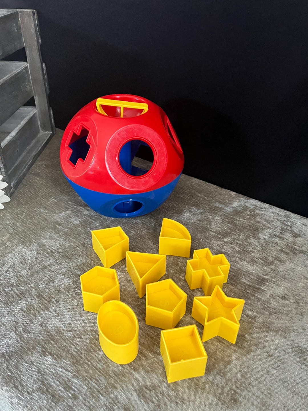 Vintage Tupperware Shape Sorter Ball. Blue and Red and Yellow. 9/10 ...