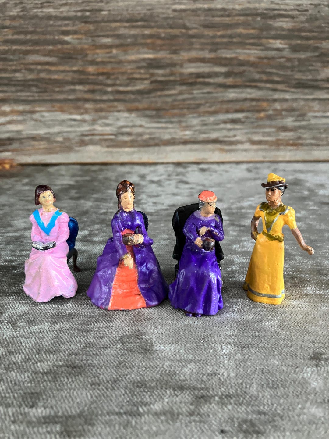 Rare Victorian Lead Toy Figures: Ladies in Chairs, Set of 4. Lead ...