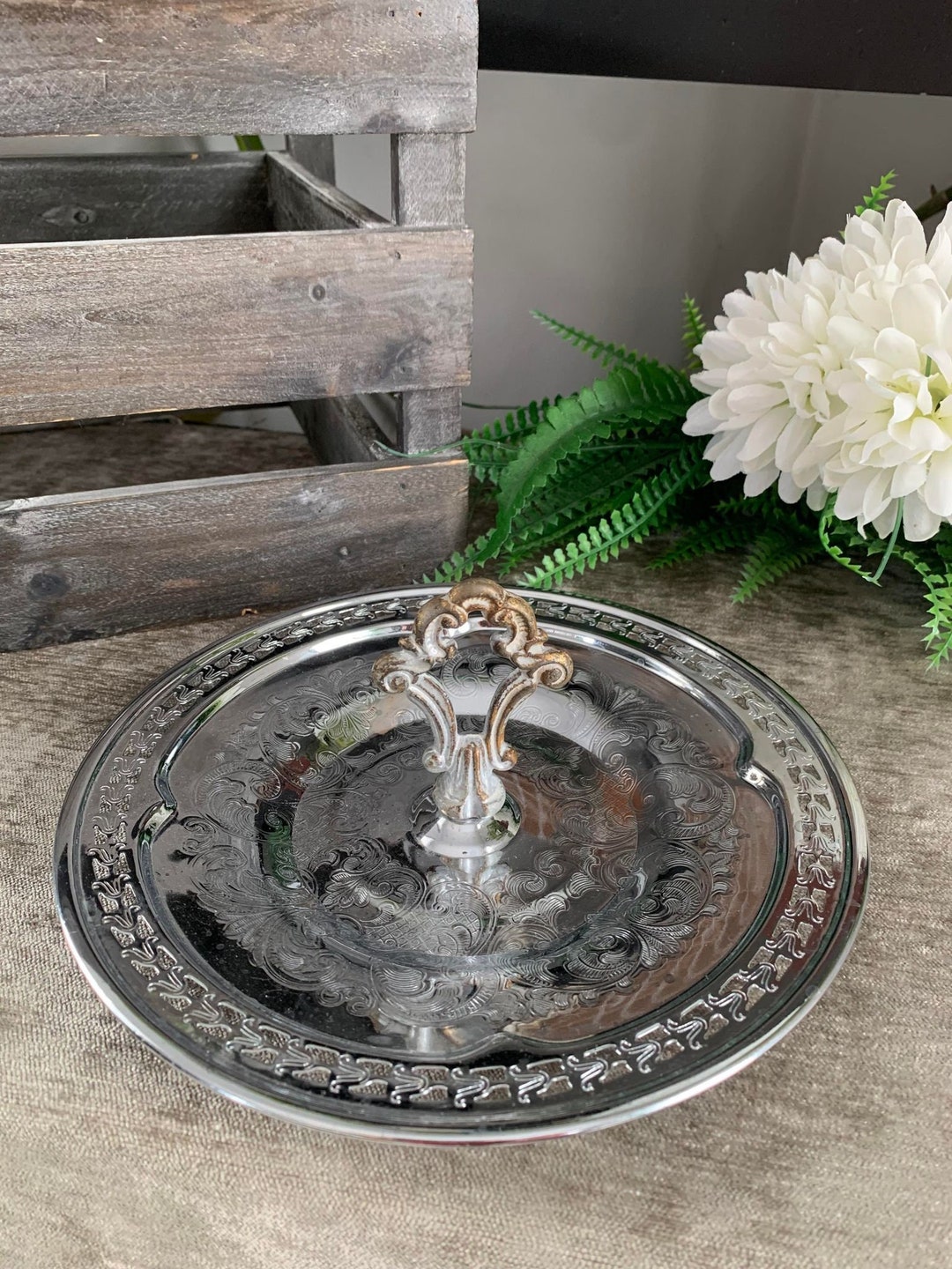 Viking Plate Made in Canada E.P Copper. 8.25 Inches. Silver Fancy ...