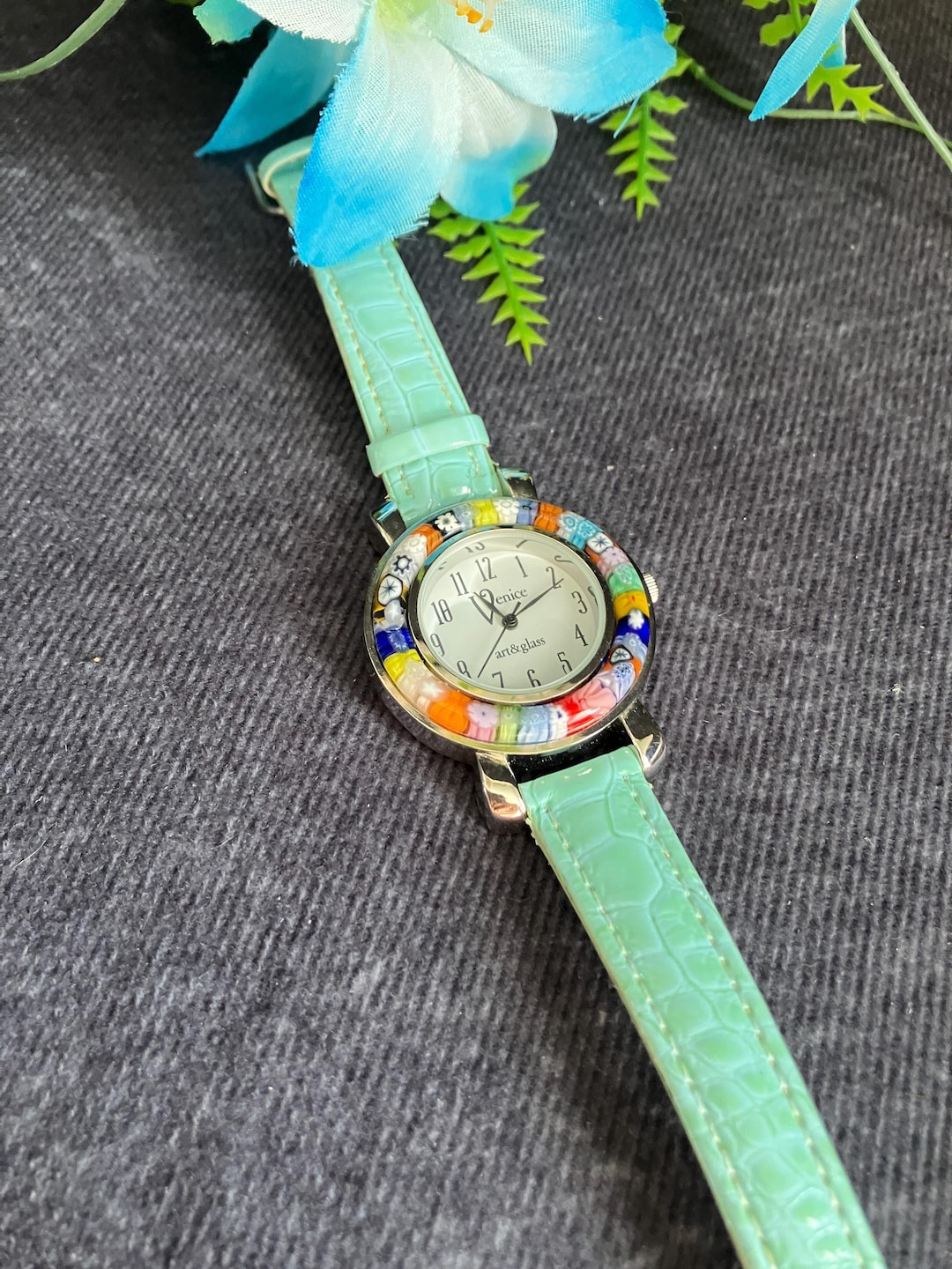 Vintage Venetiae Millefiori Murano Woman’s Wrist Watch. Round Face ...