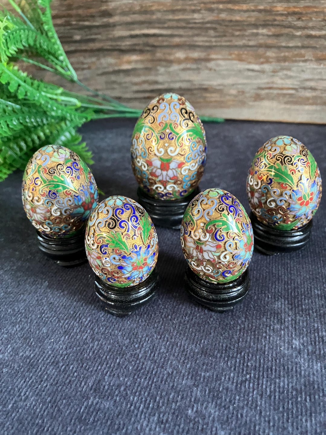 Vintage Cloisonné Chinese Easter Egg Set, Floral Enamel (set of 5) - Etsy