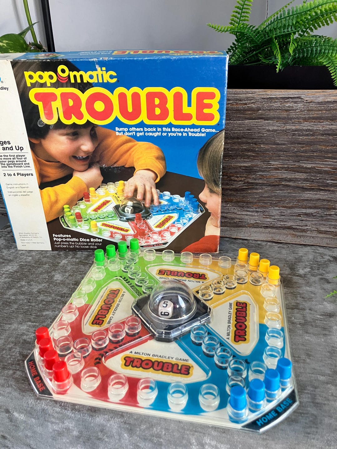 1980s Popomatic TROUBLE Board Game. All Pieces. Dice Popper Work ...