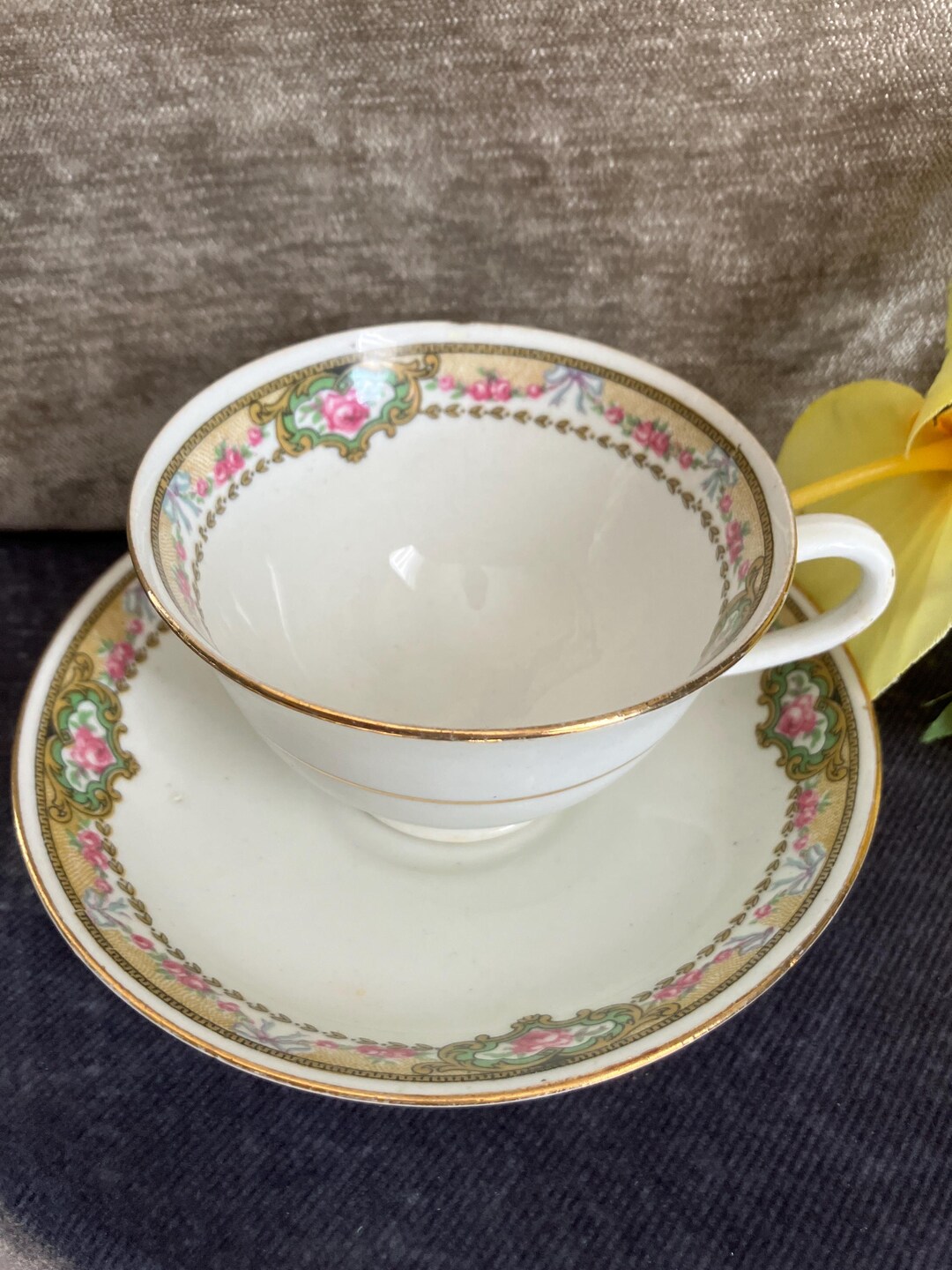 Crown Chelsea Fine Bone China Teacup and Saucer 1920's - Etsy