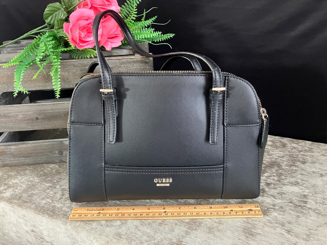 Black Guess Handbag: Classic Purse With Adjustable Handles - Etsy Canada