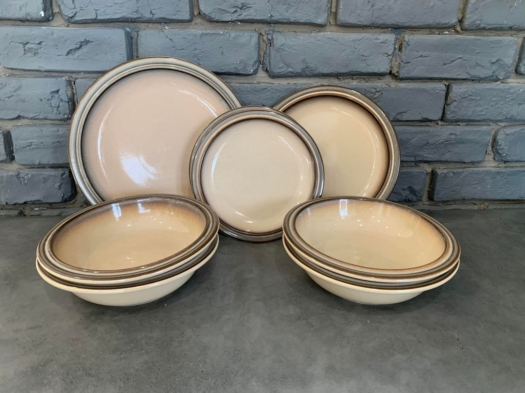 Set of Denby Stoneware Plates and Bowls, See Description. - Etsy