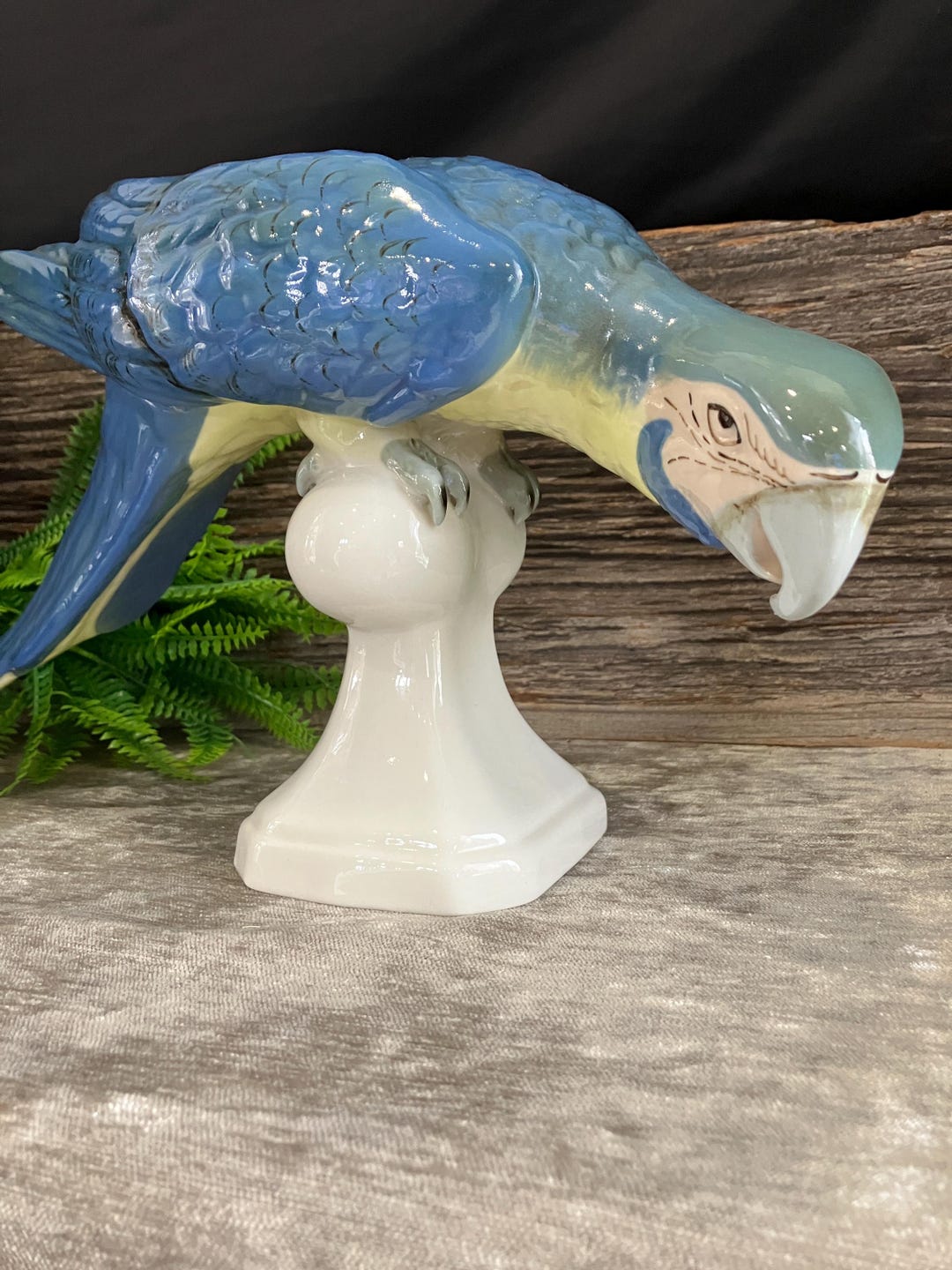 Royal Dux Ceramic Blue Macaw Figurine. Mid Century. GREAT Condition ...