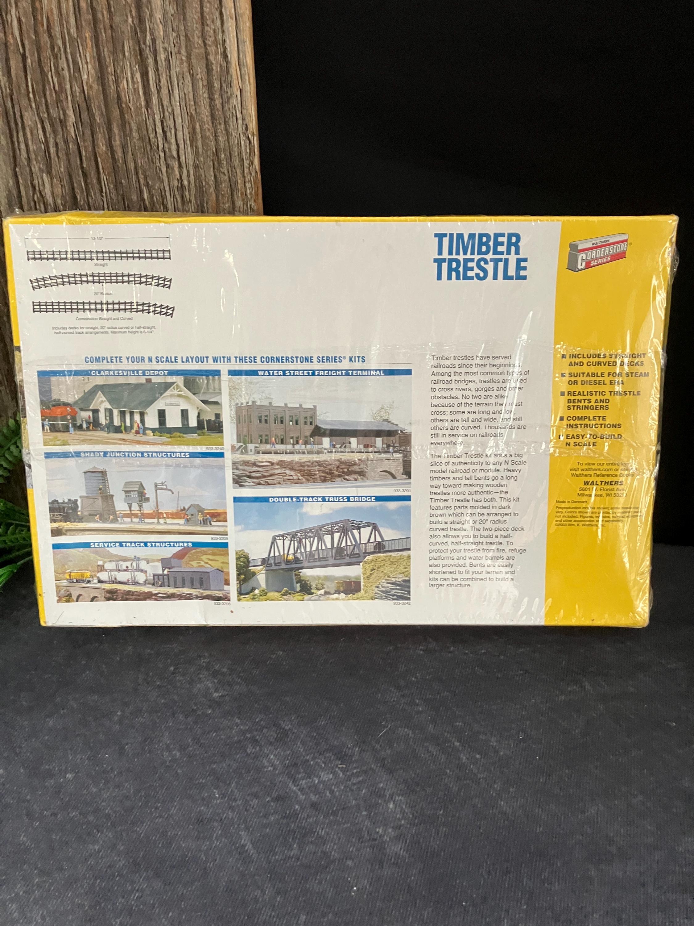 Timber Trestle N Scale Walthers Cornerstone Bridge Model Straight or ...