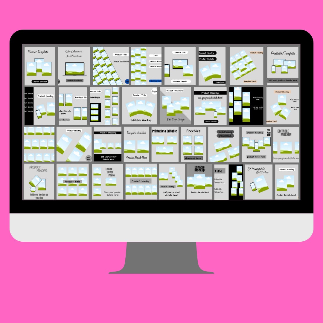 Mockup Canva Social Media Templates, Editable, and Printable Digital ...