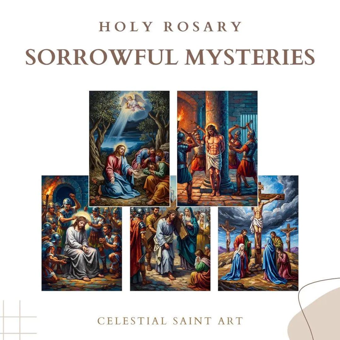 Sorrowful Mysteries of the Rosary - Digital Print Set | High Resolution ...
