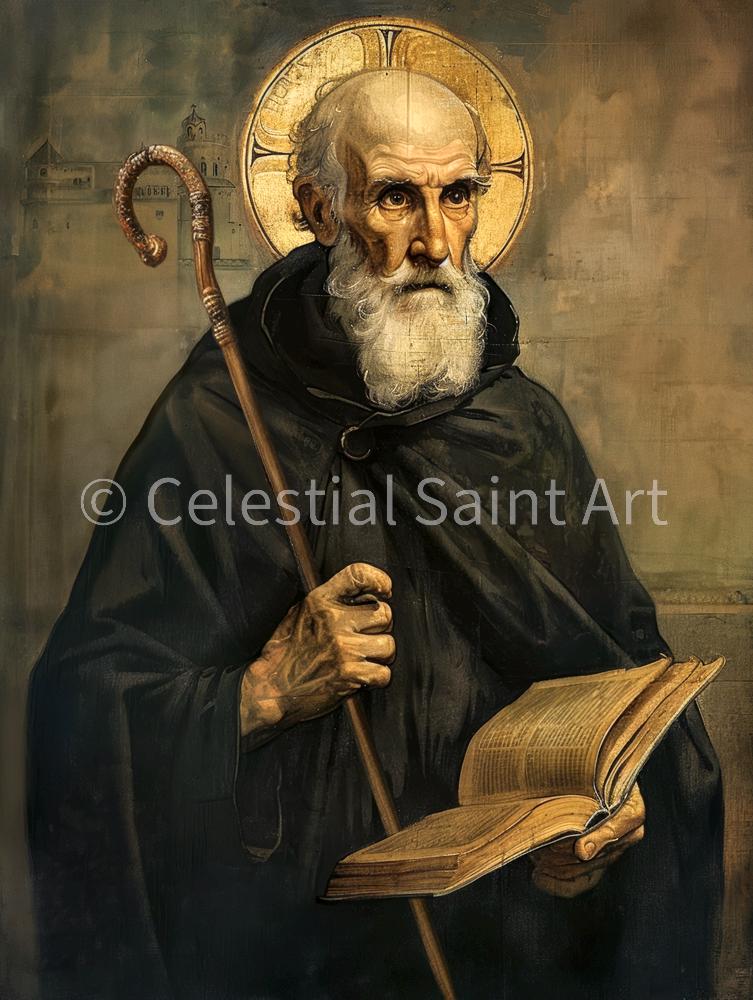 St. Benedict of Nursia - Digital Print - Etsy