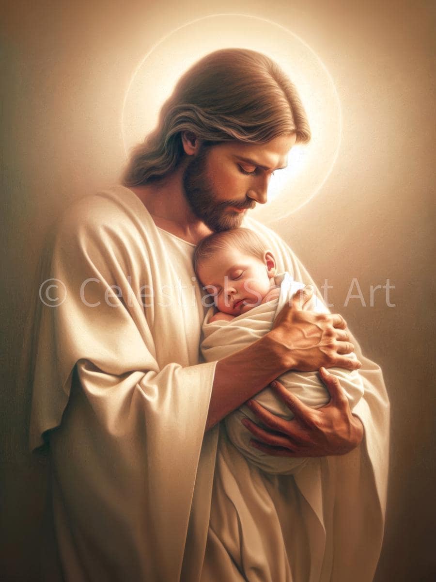Jesus Holding a Baby - Digital Print - Etsy