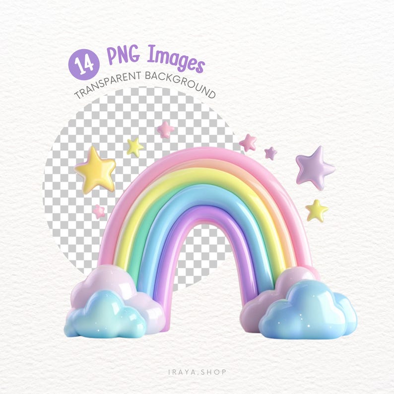 3D Pastel Rainbow Clipart - Sprinkle Your Projects With a Touch of ...