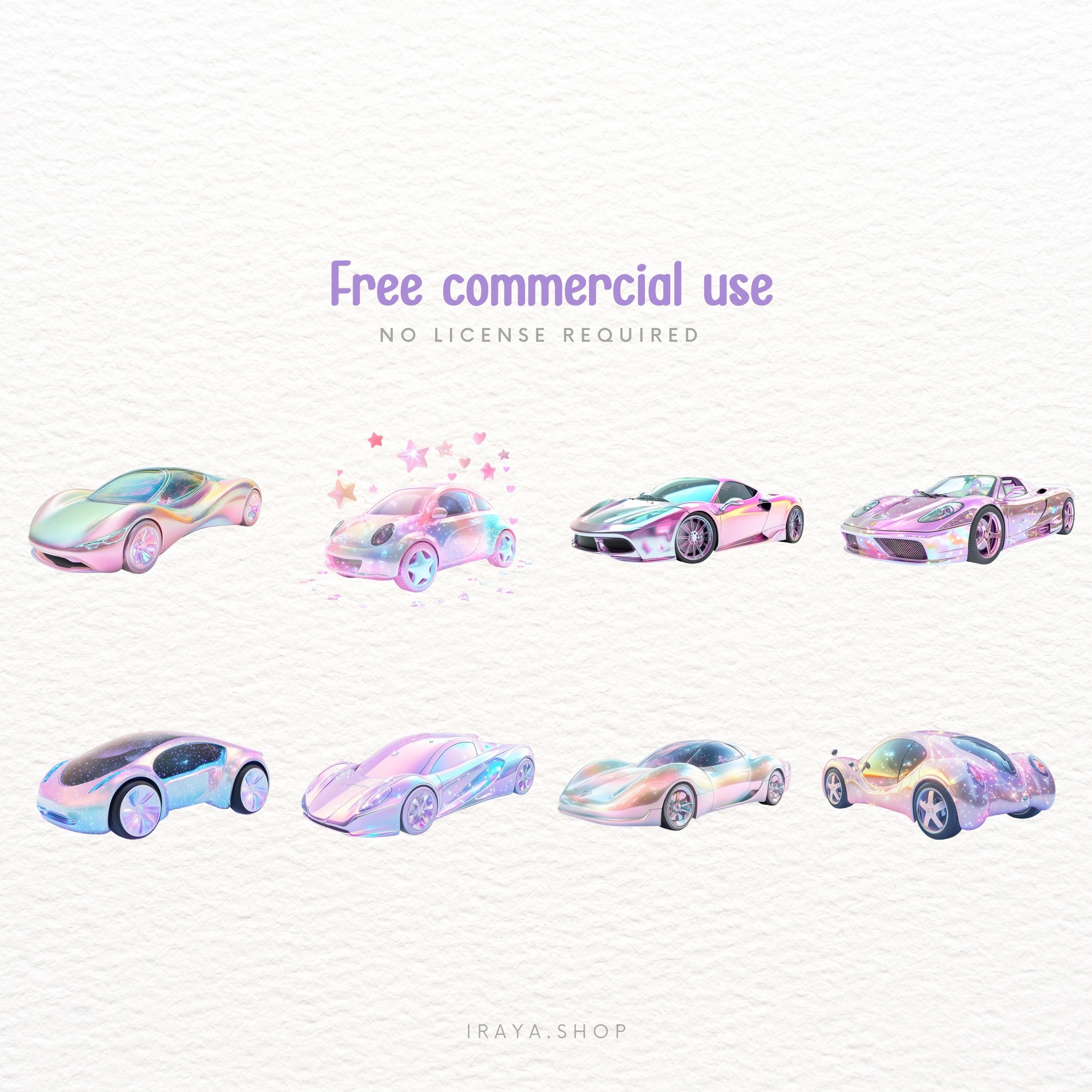3D Pastel Car Clipart – Cute Kawaii Sedan Digital Art Decoration ...