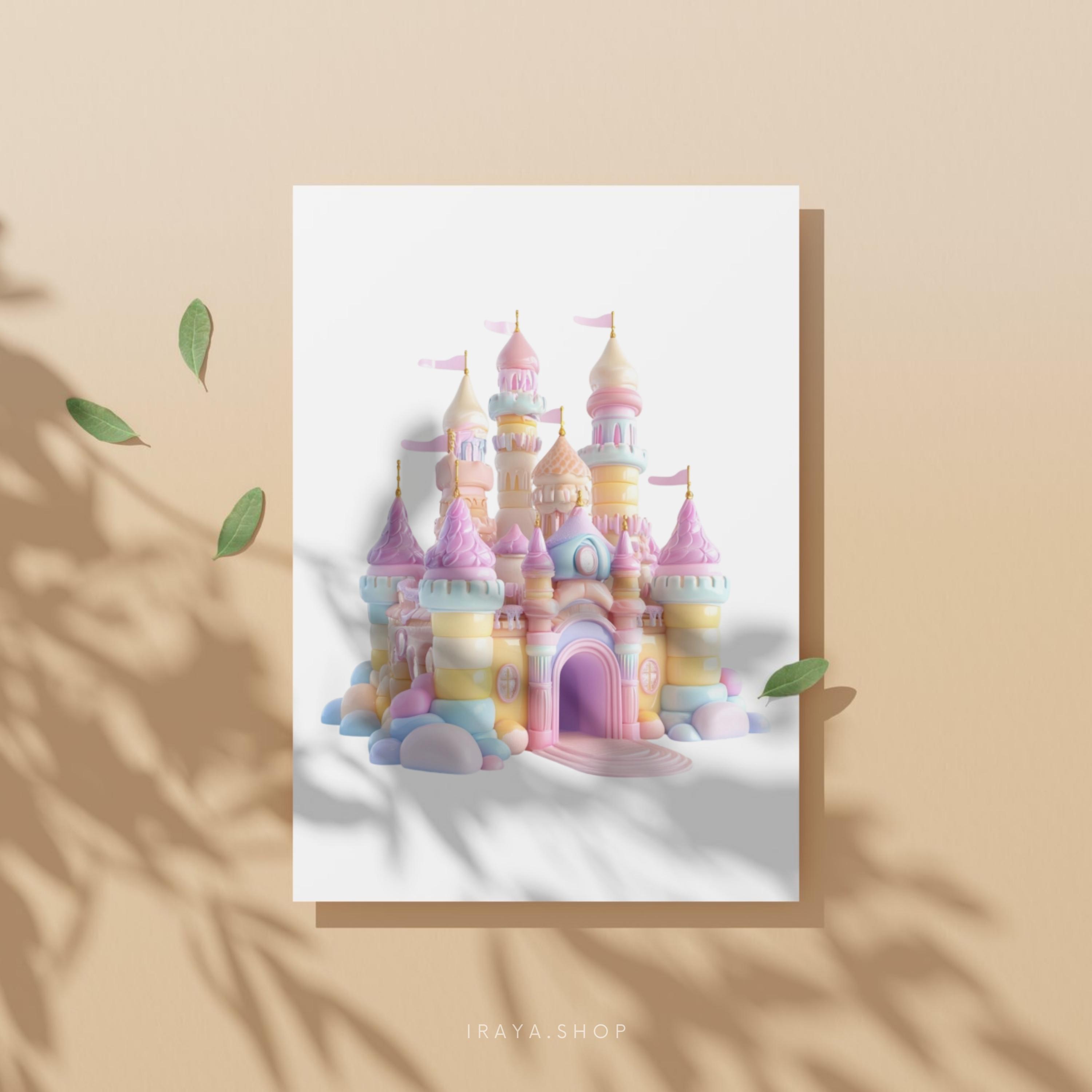 3D Pastel Candy Amusement Park Clipart – Magical Sweet Treat Adventure ...