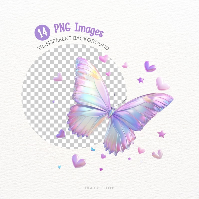 3D Pastel Butterfly Clipart - Cute and Whimsical Butterflies Decoration ...