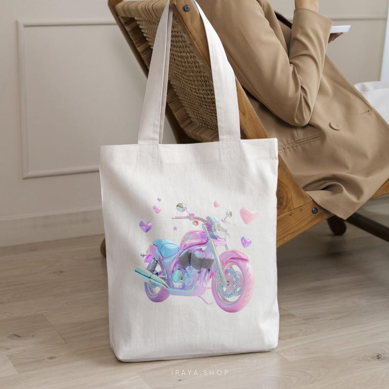 3D Pastel Motorcycle Clipart – Cute Kawaii Motorbike Digital Art ...