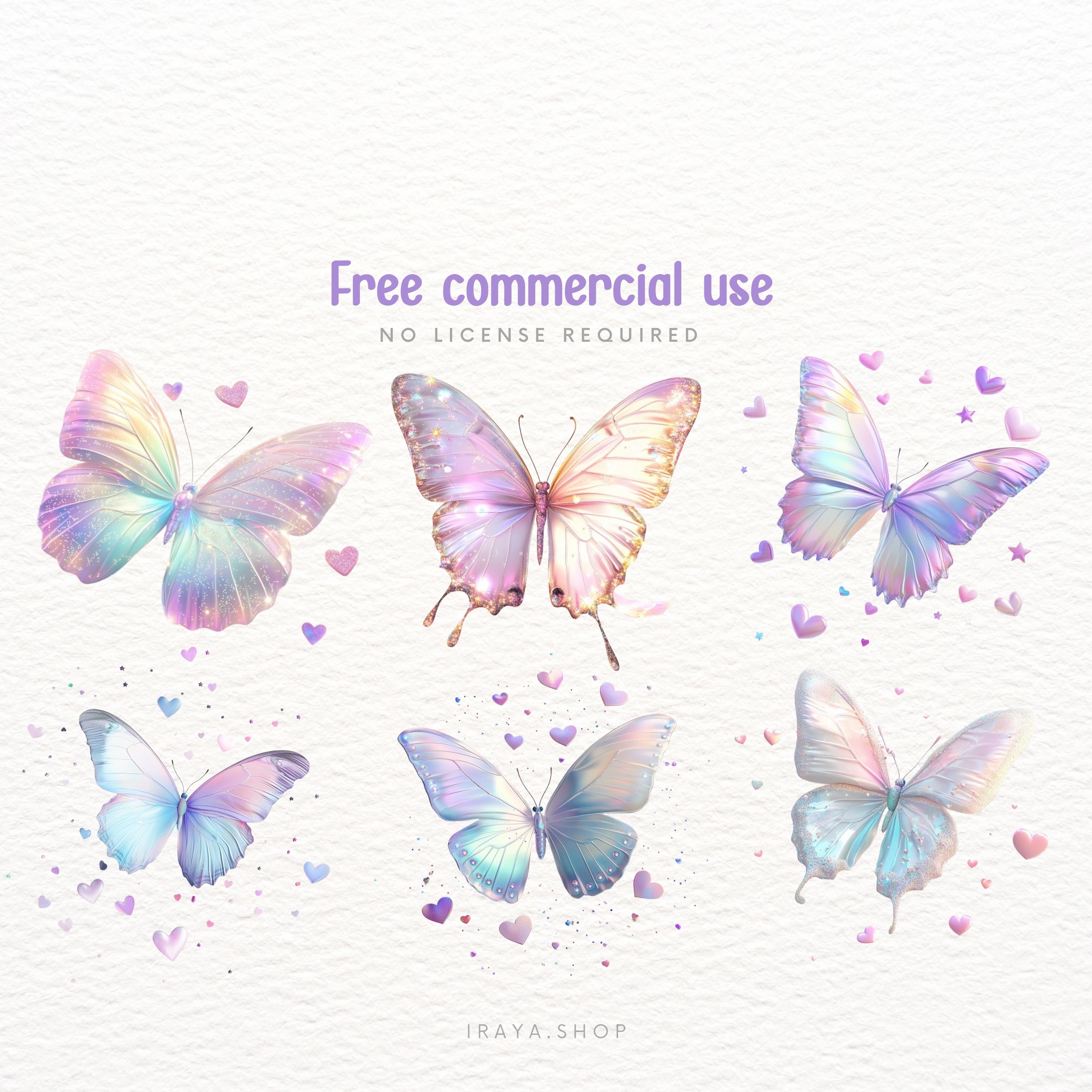 3D Pastel Butterfly Clipart - Cute and Whimsical Butterflies Decoration ...