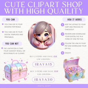 Magical 3D Pastel Treasure Chest Clipart – Kawaii Gems and Coins ...