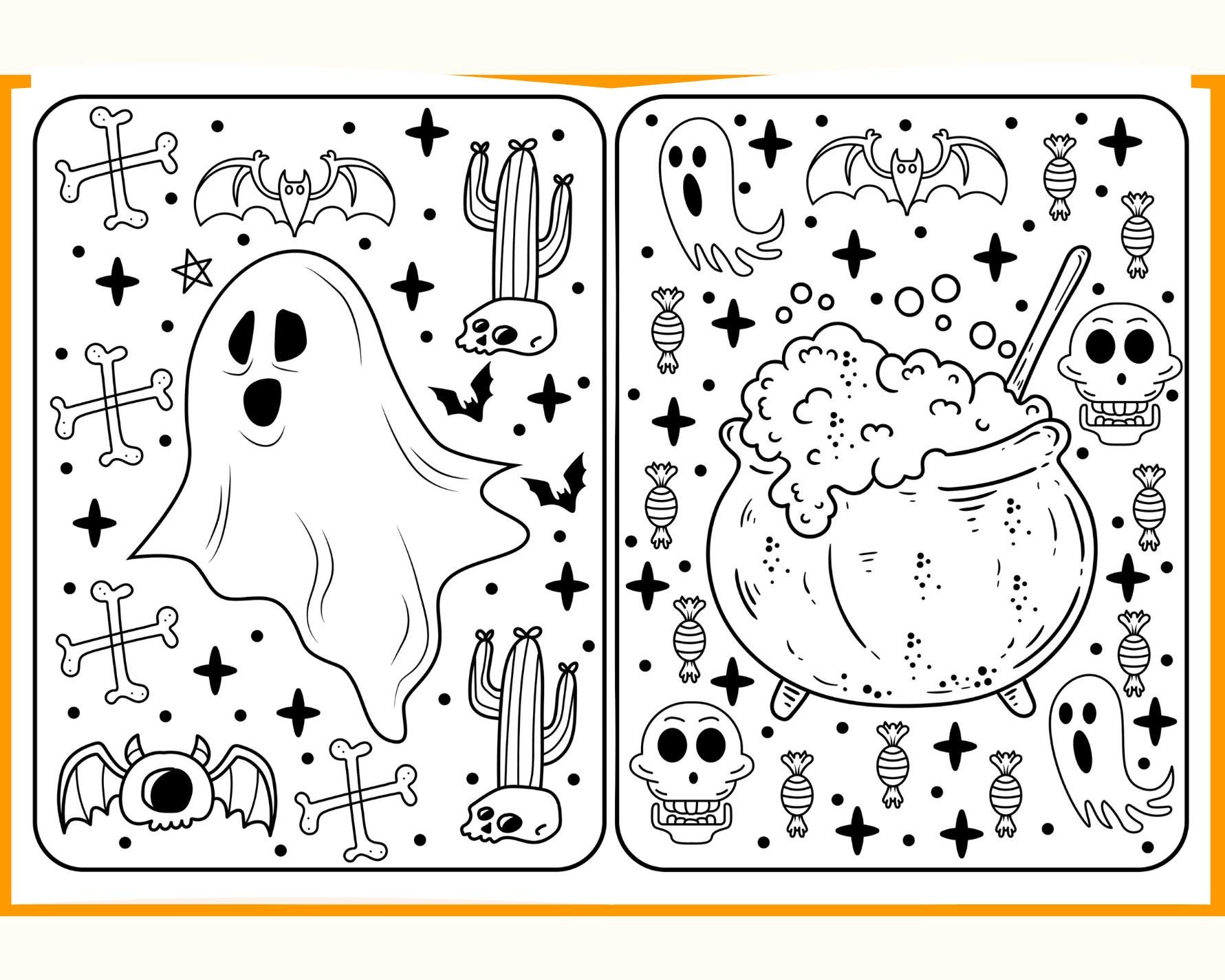Halloween Coloring Pages for Kids - Printable Bundle of 80 Fun and ...
