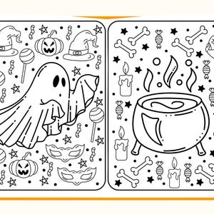 Halloween Coloring Pages for Kids - Printable Bundle of 80 Fun and ...