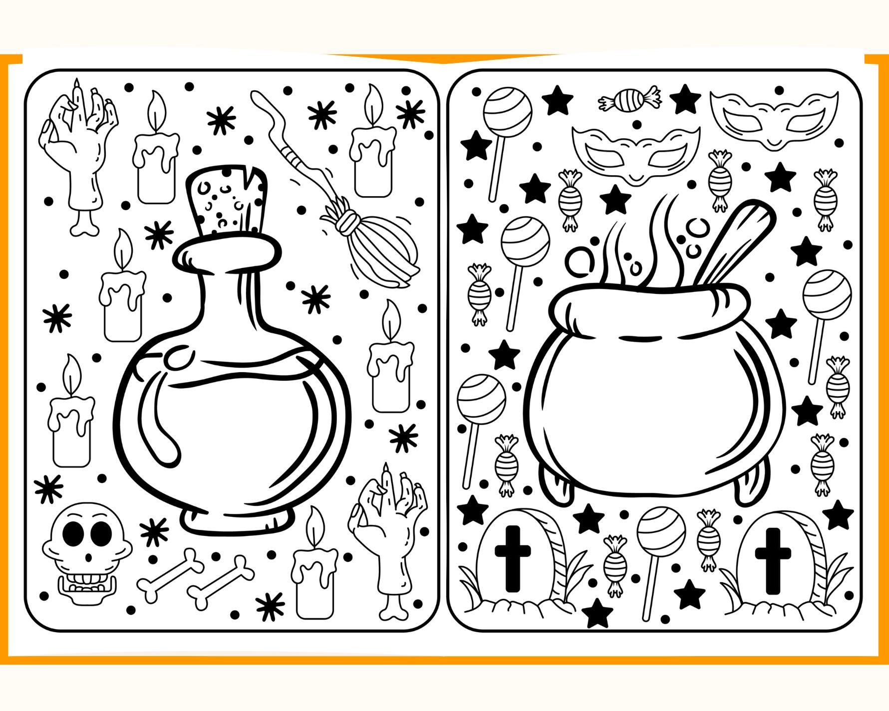 Halloween Coloring Pages for Kids - Printable Bundle of 80 Fun and ...