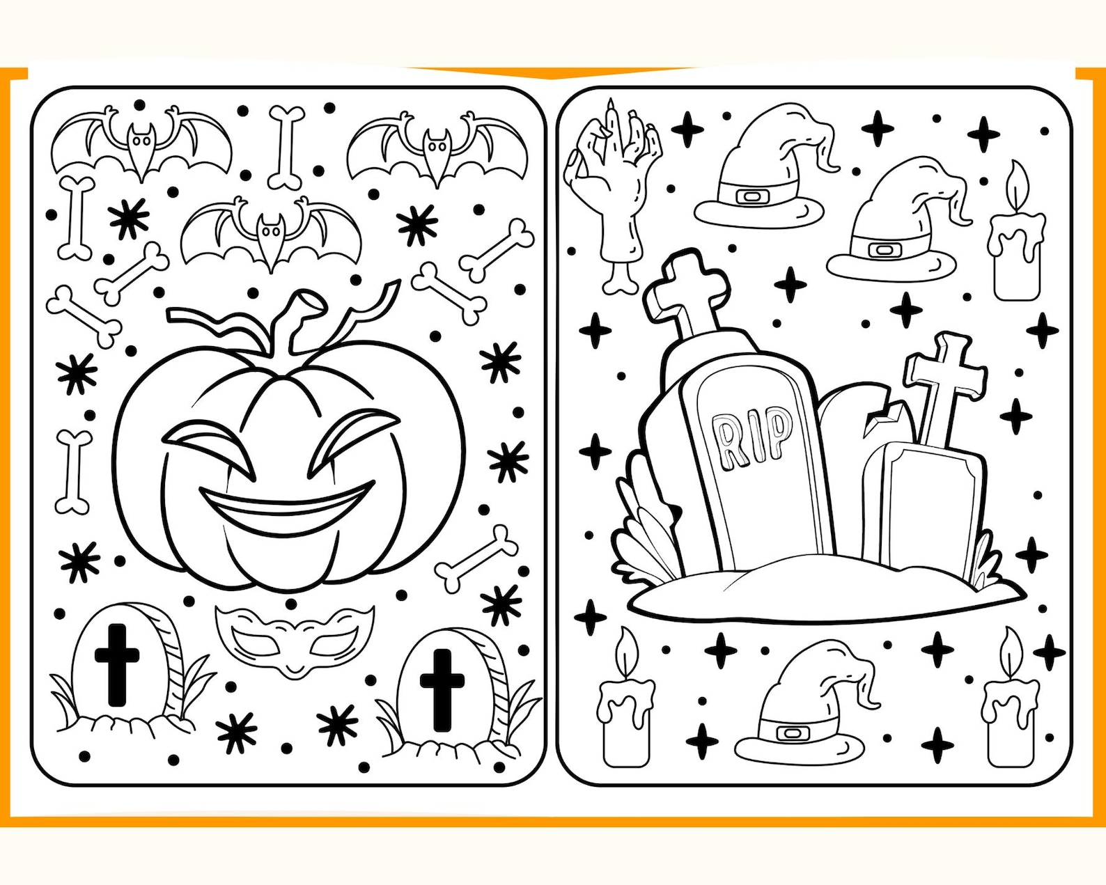 Halloween Coloring Pages for Kids - Printable Bundle of 80 Fun and ...