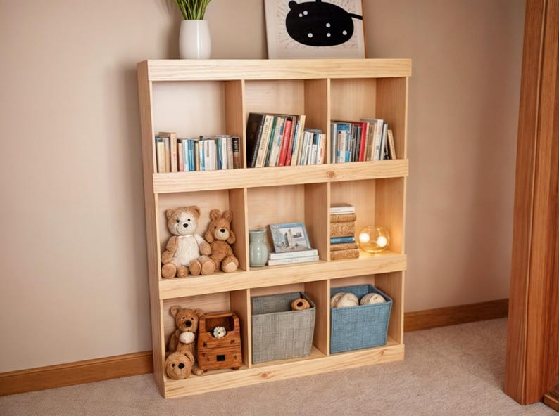 DIY Storage Cubbies, Montessori Bookshelf PDF Build Plan- DIY Children ...