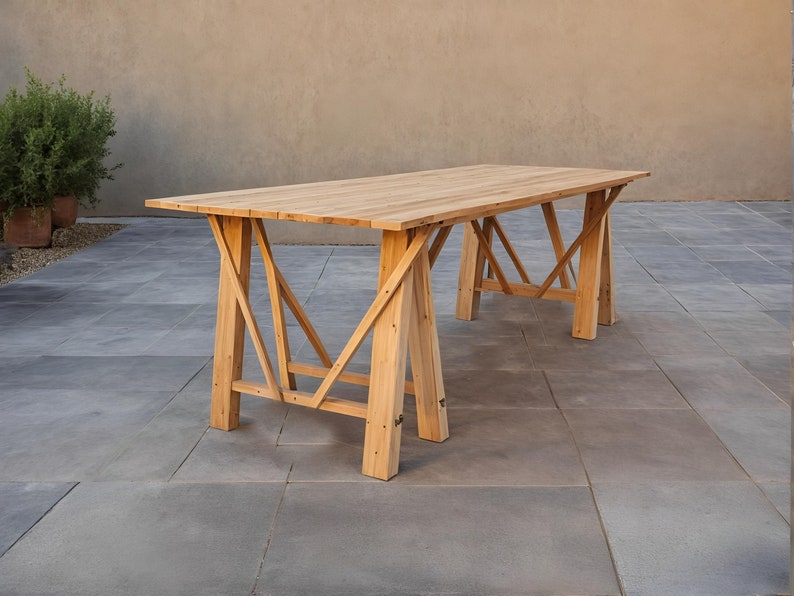 DIY Farmhouse Table, Patio Table Plans, Backyard Build Plans, Garden ...