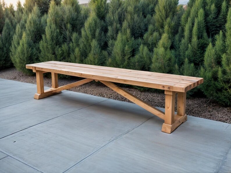 Diy Bench Plans- Farmhouse Bench Plan- Easy Bench Plans- Garden Bench ...