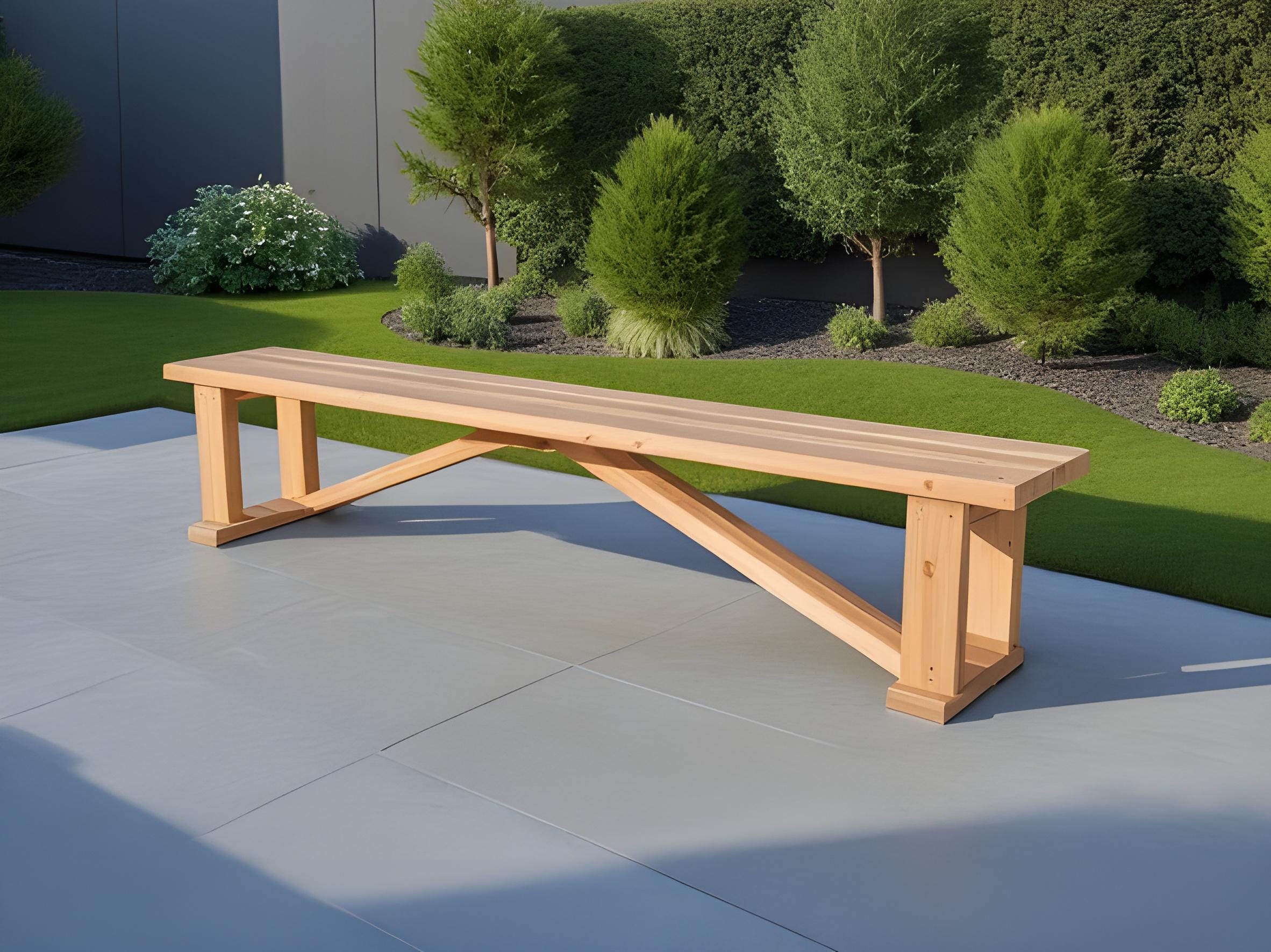 Diy Bench Plans- Farmhouse Bench Plan- Easy Bench Plans- Garden Bench ...