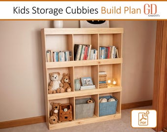 DIY Storage Cubbies, Montessori Bookshelf PDF Build Plan DIY Children ...