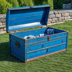 DIY Outdoor Storage- Wood Trunk- Antique Trunk- Trunk Coffee Table ...