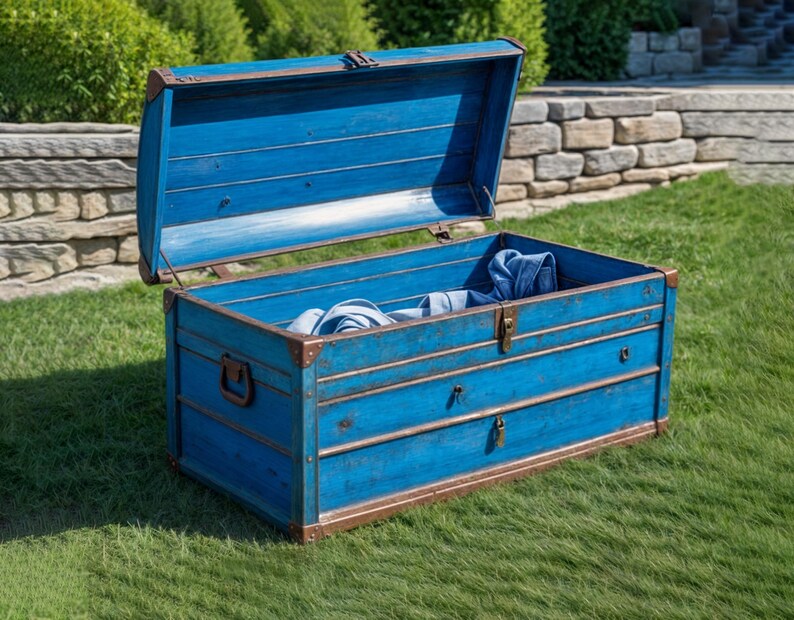 DIY Outdoor Storage- Wood Trunk- Antique Trunk- Trunk Coffee Table ...