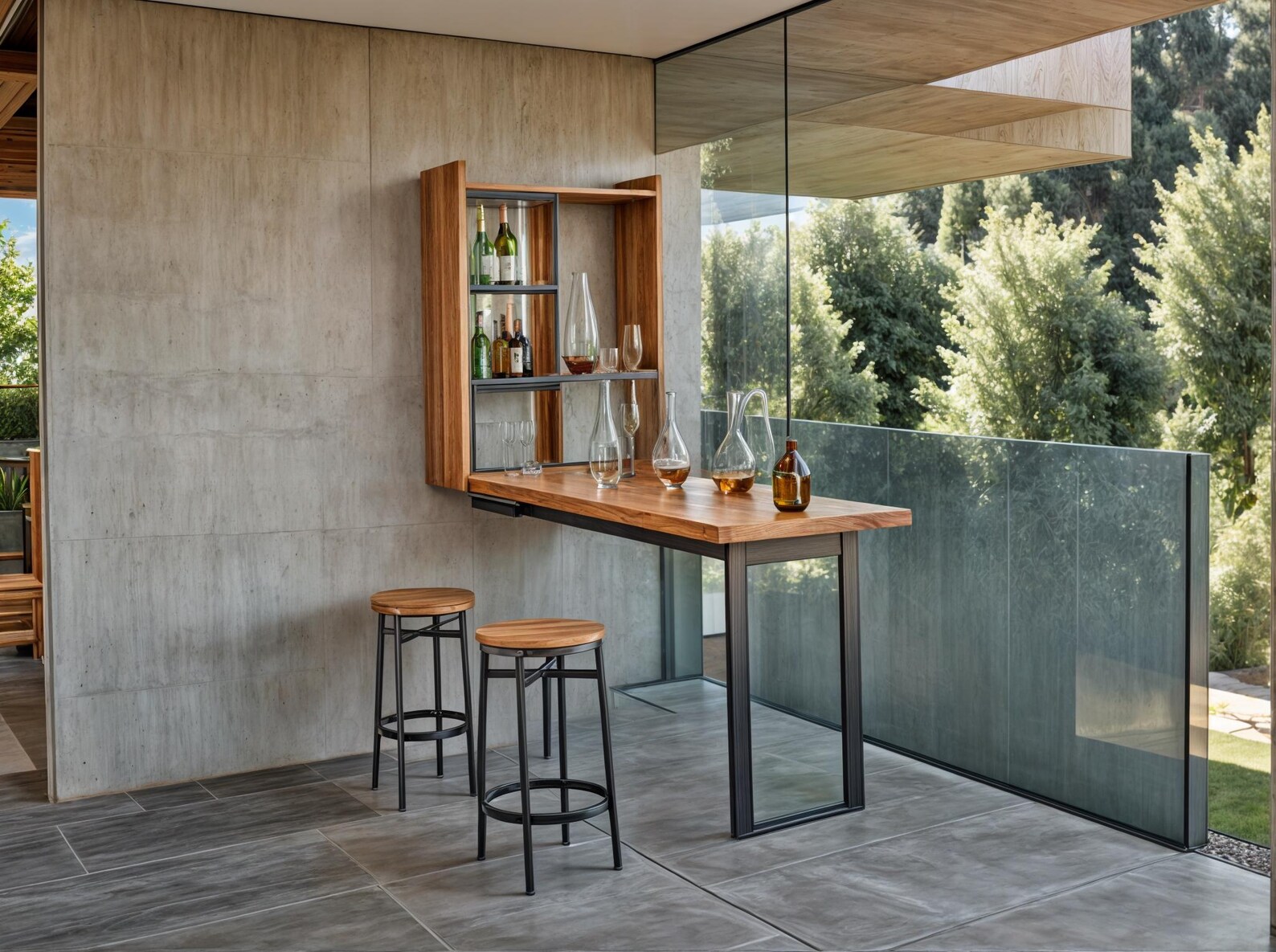 Collapsible Bar Plan (DIY Murphy Bar- Folding Bar, Wall Mounted Bar ...