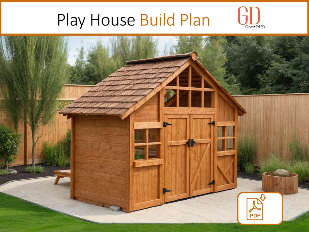 DIY Kids Playhouse Plans, Kids Playhouse, Outdoor Playhouse Modern ...