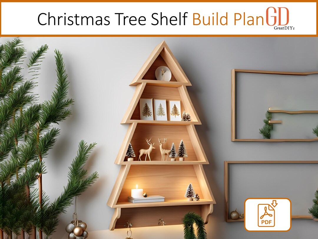 Christmas Tree Shelf Plans, Christmas Tree Building Plans, Wooden ...