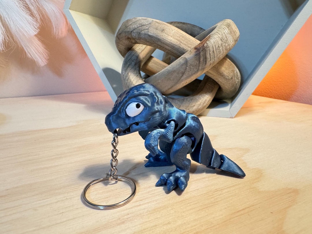 Dino Keychain | 3D Printed Key Buddy | Interactive Sensory Toy - Etsy
