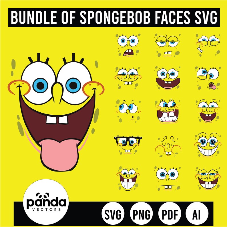 Spongebob Face Svg, Spongebob Squarepants Face Svg, Spongebob Funny ...
