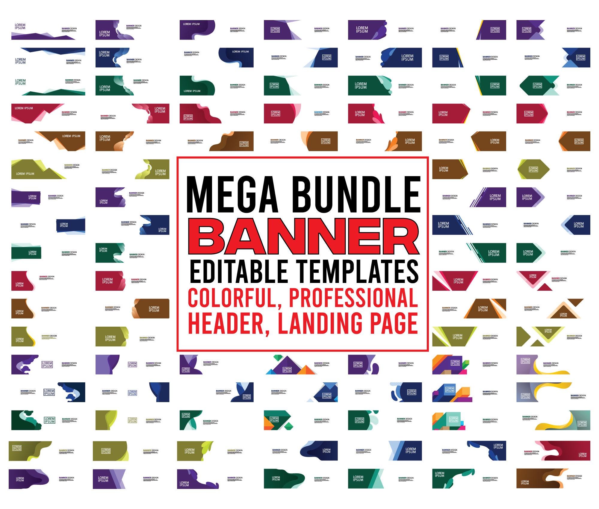 Banner Svg, Banner Svg Bundle, Colorful Banner Template Svg, Banners ...