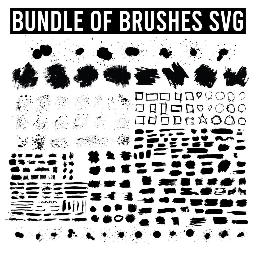 BRUSHES SVG Bundle, Paint Line Svg, Paint Brush Stroke Svg, Brush ...