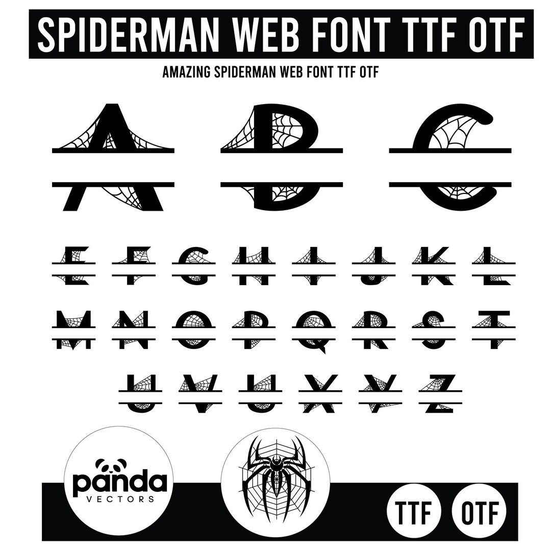 Spider Web Font Ttf Otf, Spider Web Monogram Font Ttf Otf, Spiderman ...