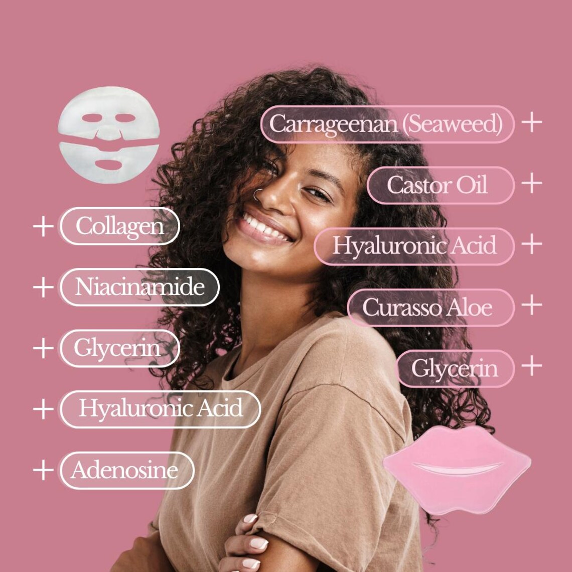 Sleep Ugly: Collagen Face Mask for Radiant, Plump Skin and Lip Mask for ...