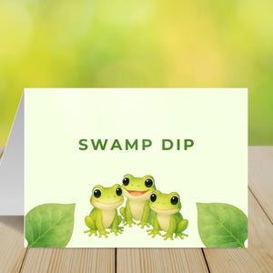 Printable Frog Food Tent Cards for Kids Birthday • Editable Swamp Party ...