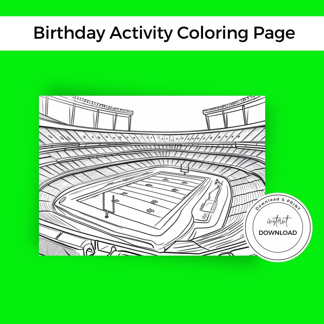 First Down Coloring Page, Boy’s 1st Birthday, Football Themed Party ...